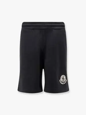 Moncler Cotton Bermuda Shorts With Logo Patch - Multicolor