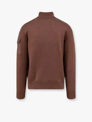 Moncler Virgin Wool Cardigan With Logo Patch - Multicolor