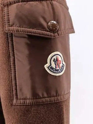 Moncler Virgin Wool Cardigan With Logo Patch - Multicolor