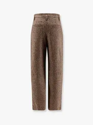 Brunello Cucinelli Melange Wool Blend Trousers - Brown