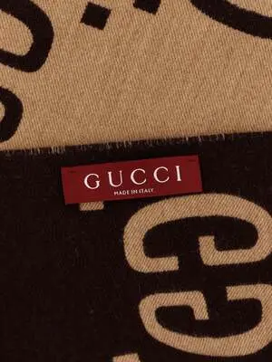 Gucci Wool And Silk Scarf With Gg Jacquard Motif