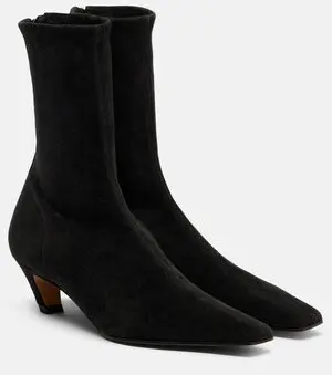 Khaite Arizona Suede Ankle Boots - Black
