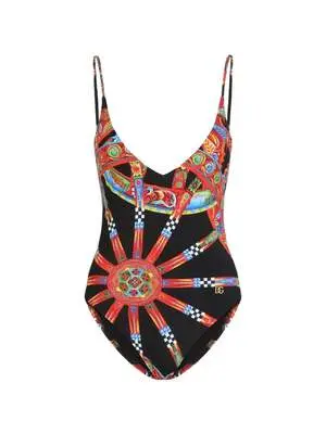 Dolce & Gabbana Printed One Piece Swimsuit - Multicolor