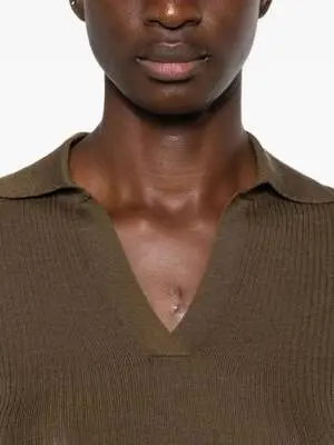 Max Mara Gergo Ribbed Knit Polo Shirt - Multicolor