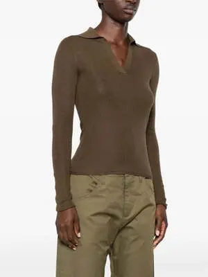 Max Mara Gergo Ribbed Knit Polo Shirt - Multicolor