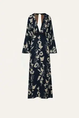 Johanna Ortiz Hibiscus Traditional Dress - Ecru/toffee