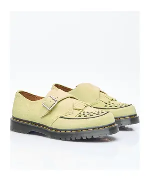 Dr. Martens Round Toe Monk Strap Loafers With Buckle And Fringe