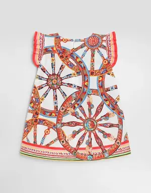 Dolce & Gabbana Carretto-print Poplin Dress