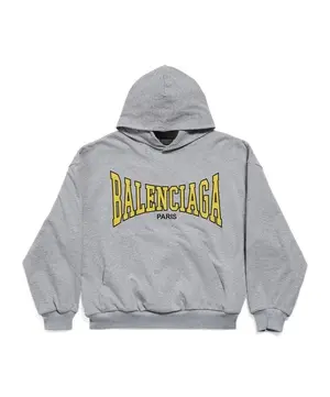 Balenciaga Logo Printed Hoodie - Gray