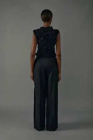 HEIRLOME Sloane Mock-neck Popcorn Top - Black