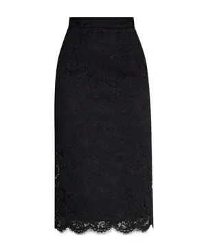 Dolce & Gabbana High-waisted Lace Midi Skirt