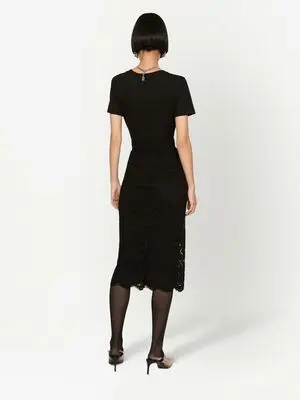 Dolce & Gabbana High-waisted Lace Midi Skirt