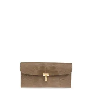 TOTEME T-lock Embossed Wallet - Brown