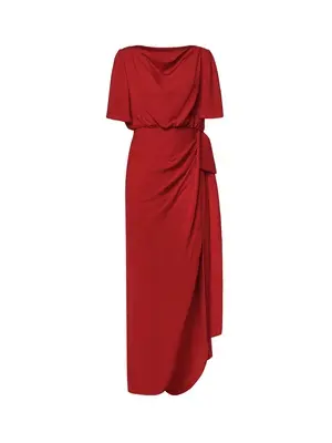 Valentino Garavani Draped Short-sleeved Dress - Red