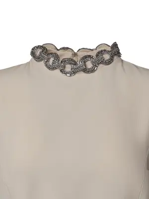 Valentino Garavani Crepe Couture Embroidered Midi Dress - No