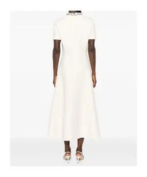 Valentino Garavani Crepe Couture Embroidered Midi Dress - No