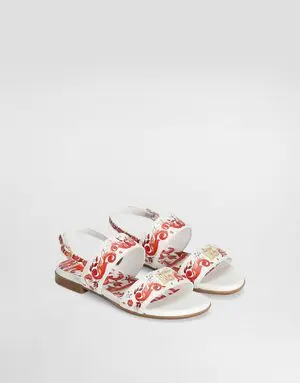 Dolce & Gabbana Majolica-print Calfskin Sandals