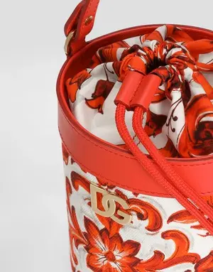 Dolce & Gabbana Bucket Bag In Majolica-print Canvas