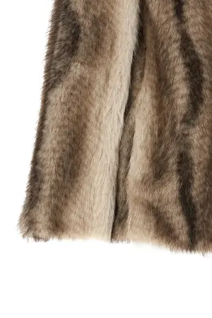 TWINSET V-neck Striped Fur Garment