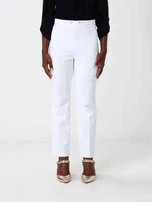 Elisabetta Franchi Pleated Flared Cropped Leg Trousers