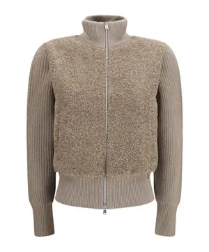 Herno Zip-up Knitted Cardigan - Nude