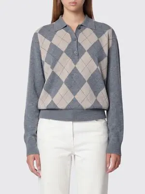 RÓHE Ballantyne Argyle Ribbed Polo Top - Black