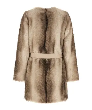 TWINSET Belted Faux Fur Coat - No