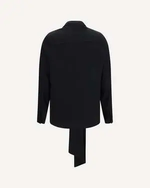 Burberry Silk Blouse With Embroidered Logo And Scarf Detail