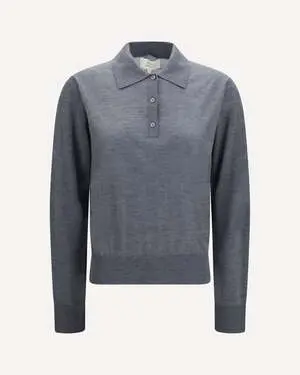 Loulou De Saison Iles Long-sleeve Fine-knit Polo Feale