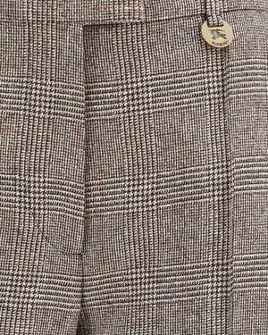 Burberry Tailored Checked Linen And Wool-blend Pants - Beige