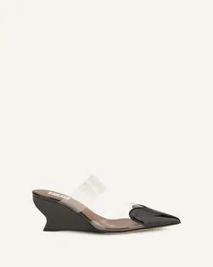 Alaïa Le Coeur Patent Leather Mules - Black