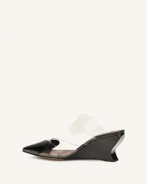 Alaïa Le Coeur Patent Leather Mules - Black
