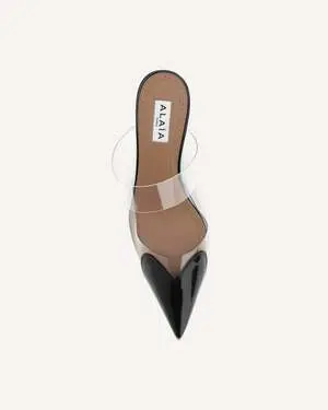 Alaïa Le Coeur Patent Leather Mules - Black