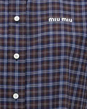 Miu Miu Checked Embroidered Shirt