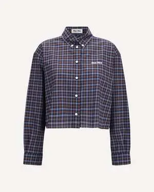 Miu Miu Checked Embroidered Shirt - Multicolour