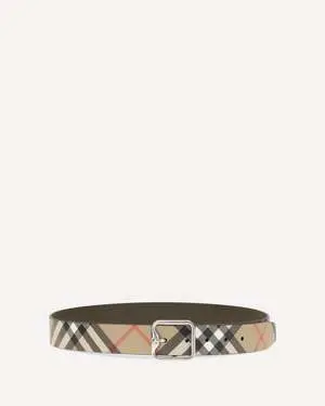 Burberry Reversible B Buckle Check Belt