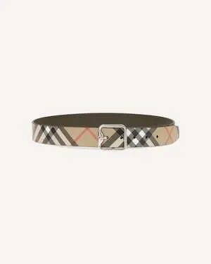 Burberry Reversible B Buckle Check Belt - Beige