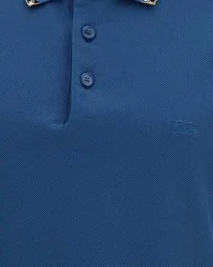 Burberry Cotton Polo With Check Tris Ale