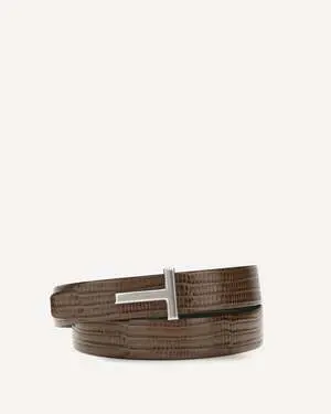 TOM FORD Reversible T Icon Belt - Brown