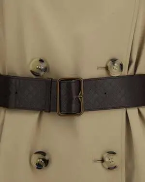 Burberry Kensington Midi Leather Trench - Beige