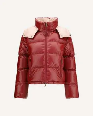 Moncler Niveole Short Nylon Down Jacket - Red