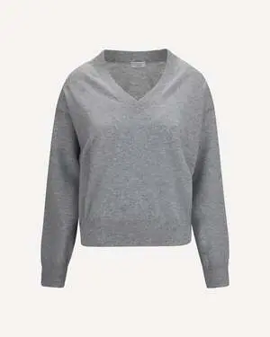 Brunello Cucinelli V-neck Cashmere Sweater - Grey