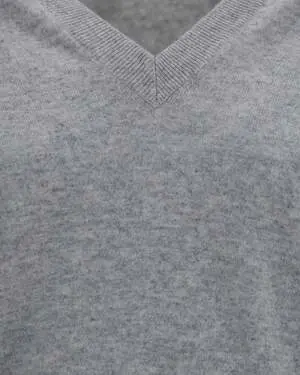 Brunello Cucinelli V-neck Cashmere Sweater - Grey