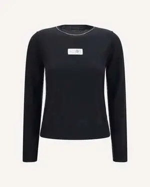 MAISON MARGIELA Wool-blend T-shirt With Contrast Details - Black