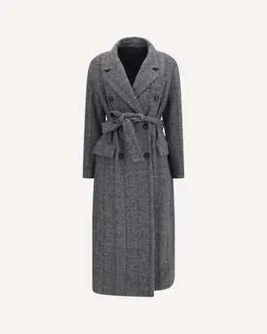 Brunello Cucinelli Long Alpaca-blend Coat With Belt