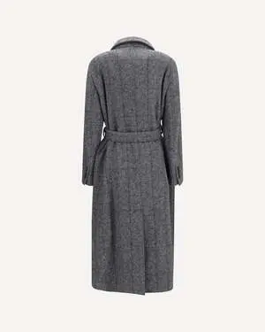 Brunello Cucinelli Long Alpaca-blend Coat With Belt