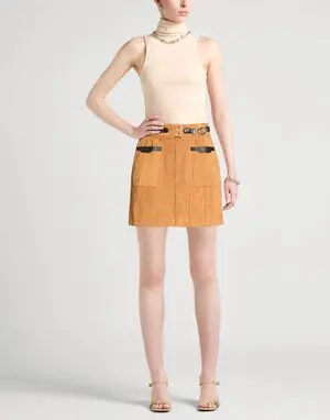 Rabanne Mini Skirt Camel Size Calfskin