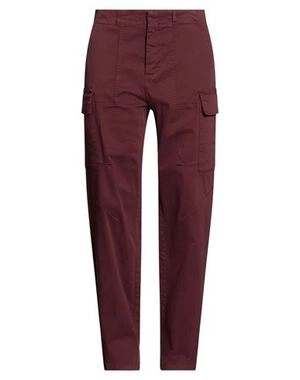 MANILA GRACE Wide-leg Cotton Blend Cargo Pants - Plum