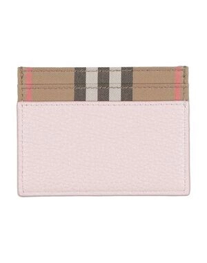 Burberry Cardholder Calfskin, Textile Fibers - Pink