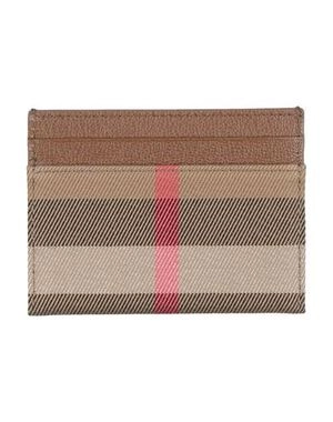 Burberry Cardholder Cotton, Leather - Brown